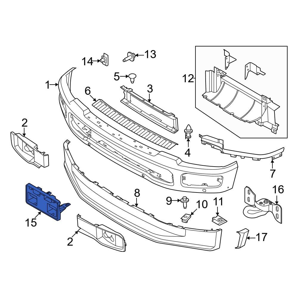 Ford OE PC3Z17A385BB - Front License Plate Bracket