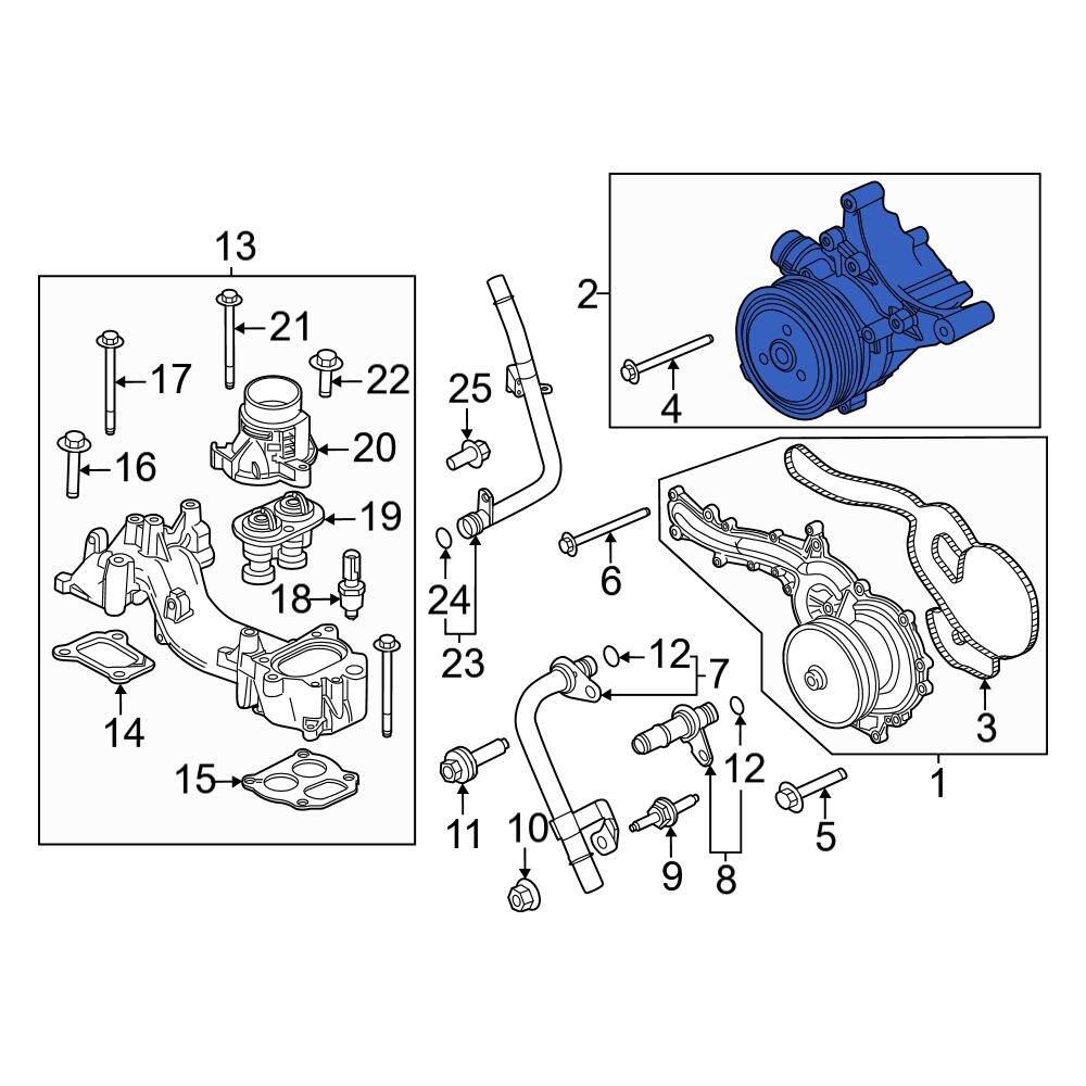 Ford OE BC3Z8501C - Engine Auxiliary Water Pump