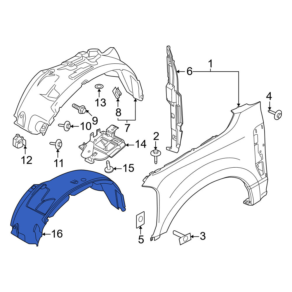 Ford OE PC3Z16F099B - Front Fender Splash Shield