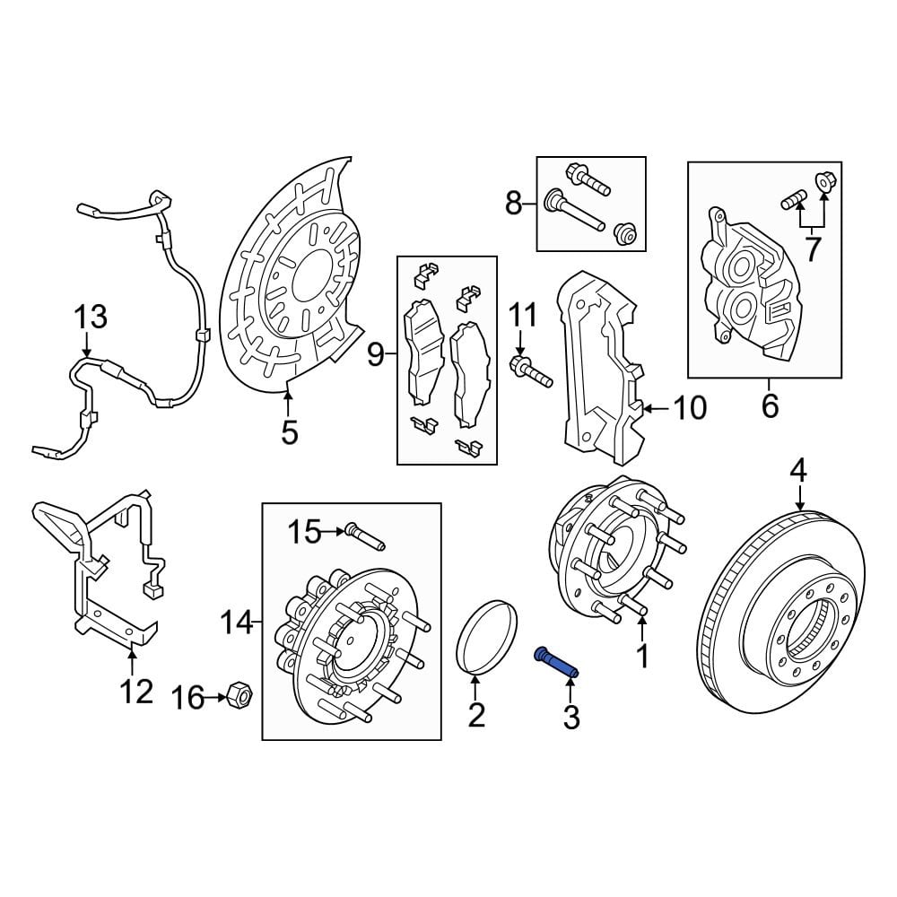 Ford OE 5C3Z1107BA - Wheel Hub Stud