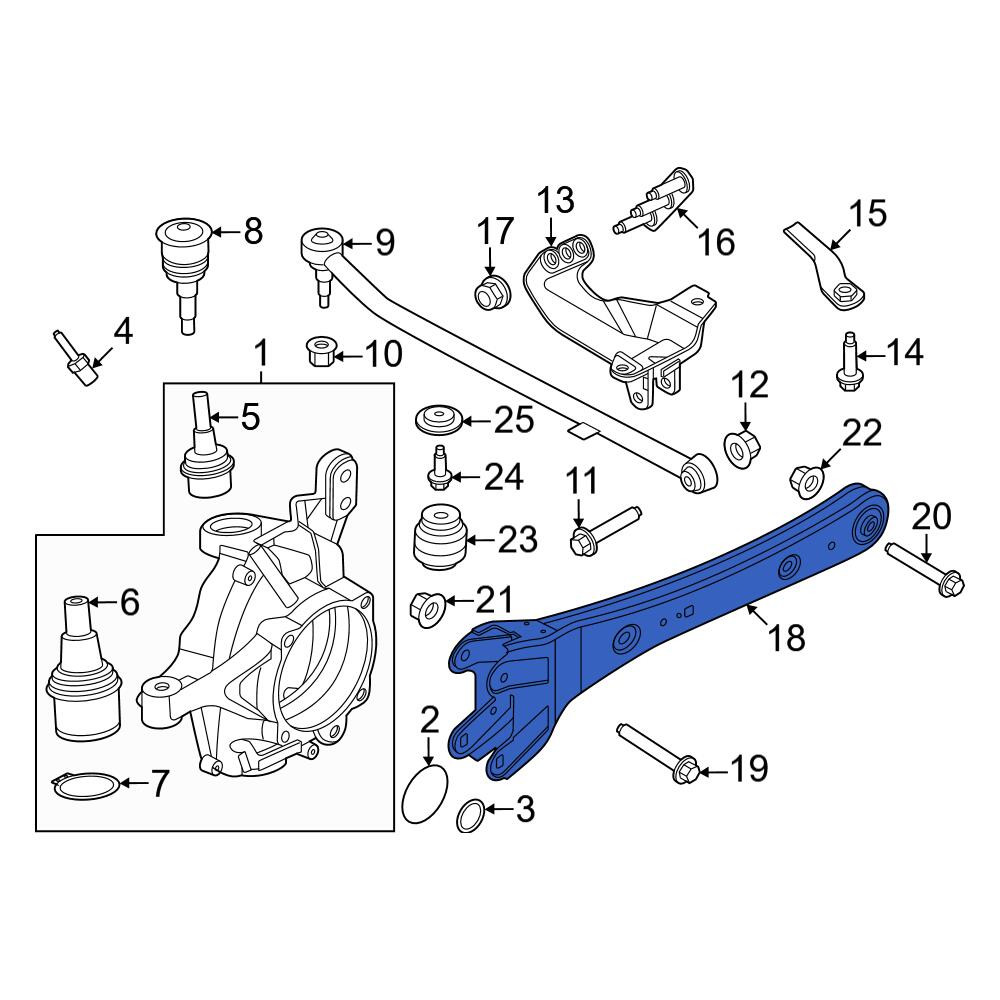 Ford OE PC3Z3A360B - Front Left Radius Arm