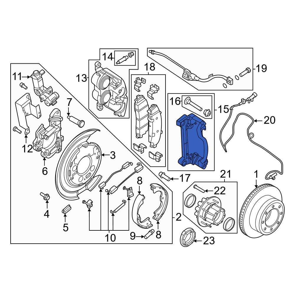 Ford OE PC3Z2B511D - Rear Disc Brake Caliper Bracket