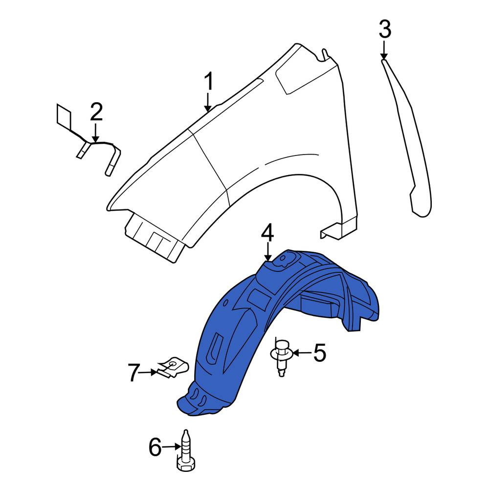Ford OE 7T4Z16103B - Front Left Fender Splash Shield