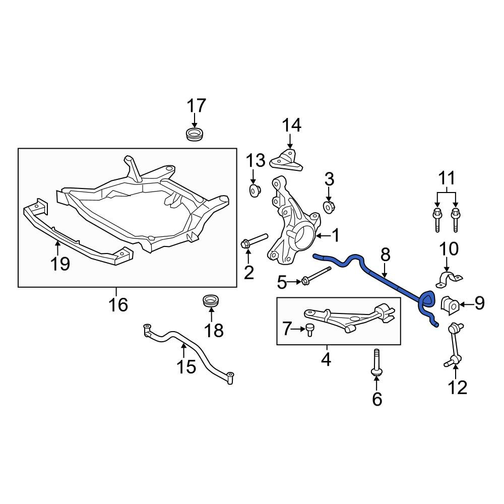 Ford OE BT4Z5482A - Front Suspension Stabilizer Bar