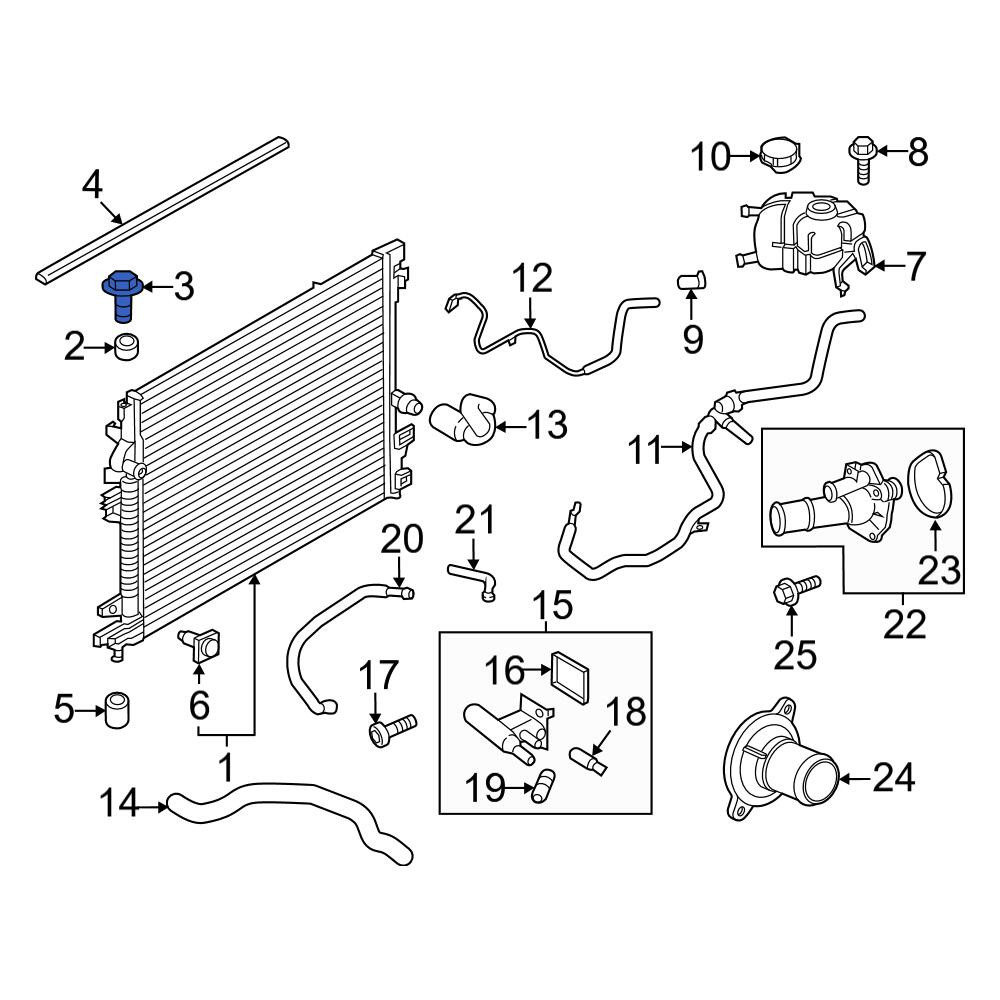 Ford OE F2GZ8A193A - Upper Radiator Mount Bracket