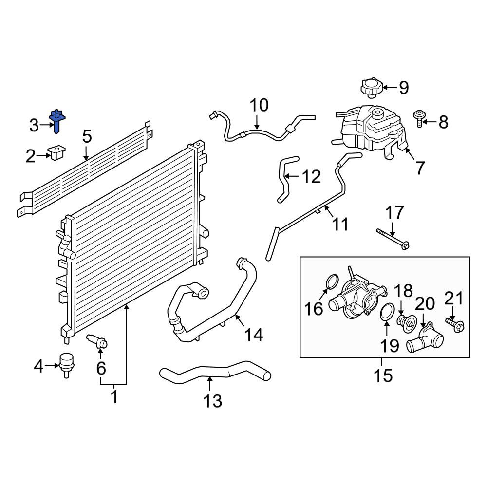 Ford OE F2GZ8A193A - Upper Radiator Mount Bracket