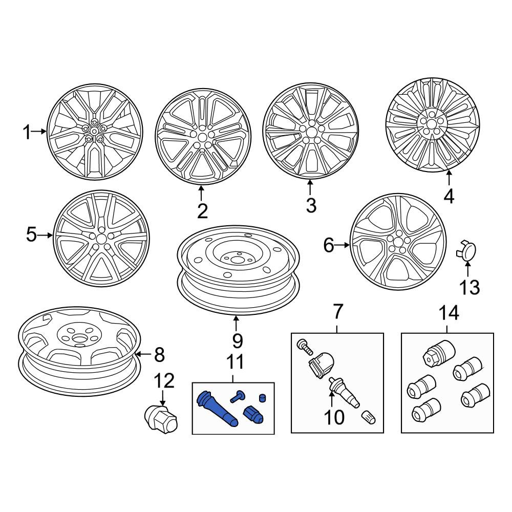Ford OE F2GZ1700C - Tire Valve Stem