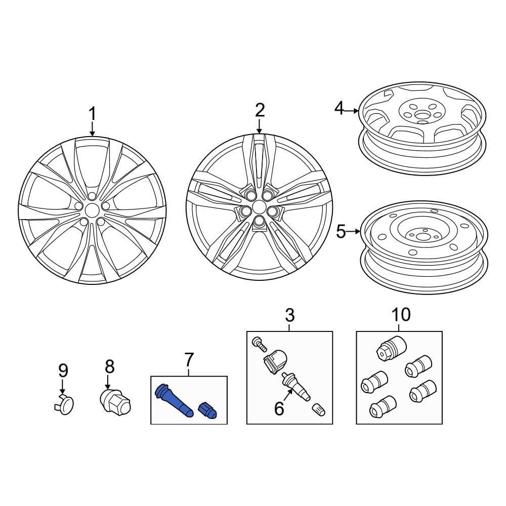 Ford OE F2GZ1700C - Tire Valve Stem