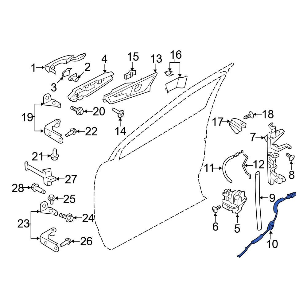Ford OE FT4Z58221A00A - Front Door Latch Cable