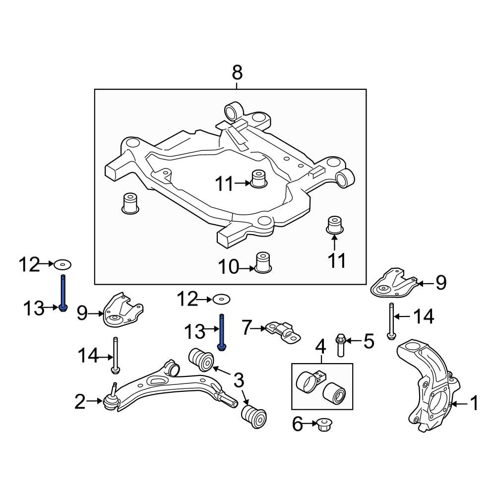 Ford OE W714039S439 - Front Suspension Crossmember Bolt