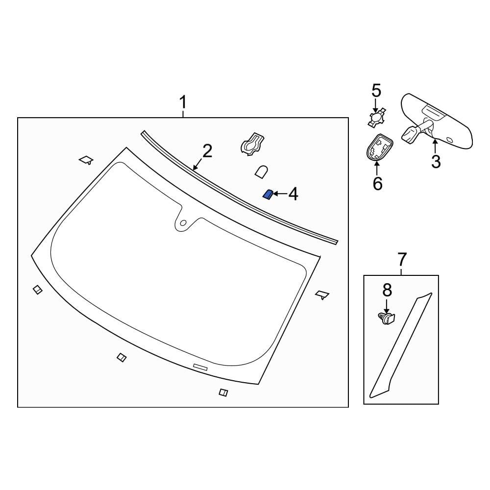 Ford OE F7AZ17698BA - Interior Rear View Mirror Bracket
