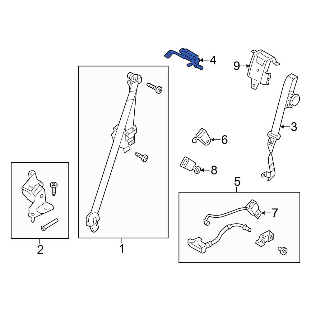Ford OE DB5Z7861202A - Center Right Seat Belt Pretensioner