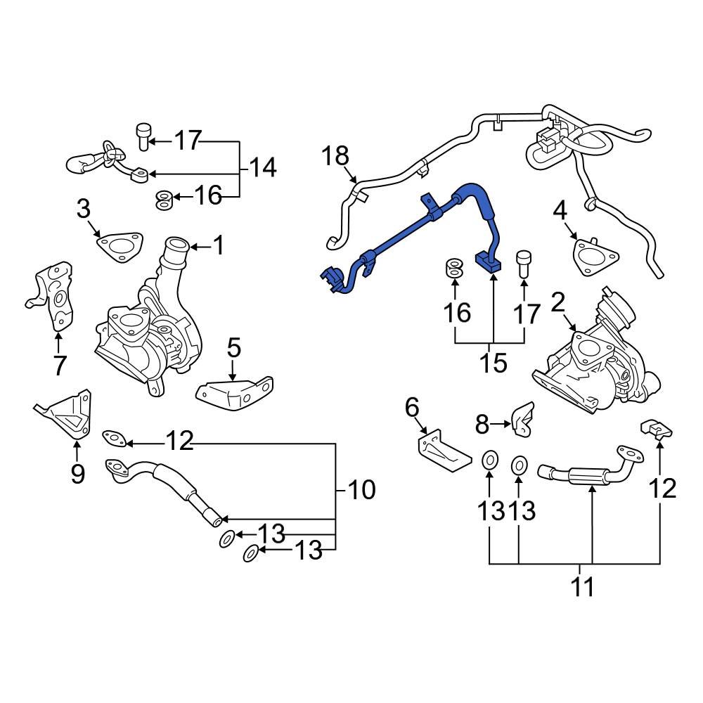 Ford OE GB5Z9T516A - Left Upper Turbocharger Oil Line