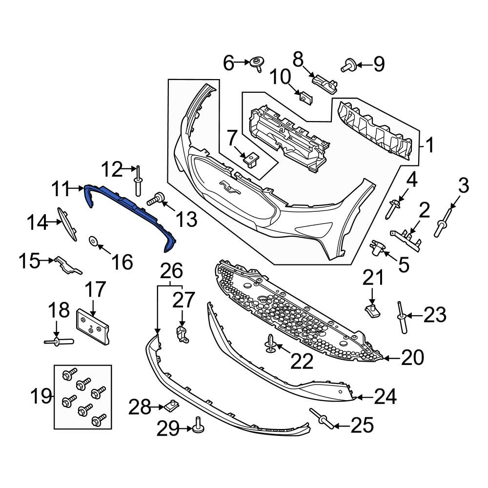Ford OE LJ8Z8419CA - Front Bumper Trim