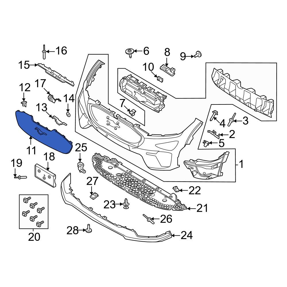 Ford OE LK9Z8419BA - Front Bumper Trim