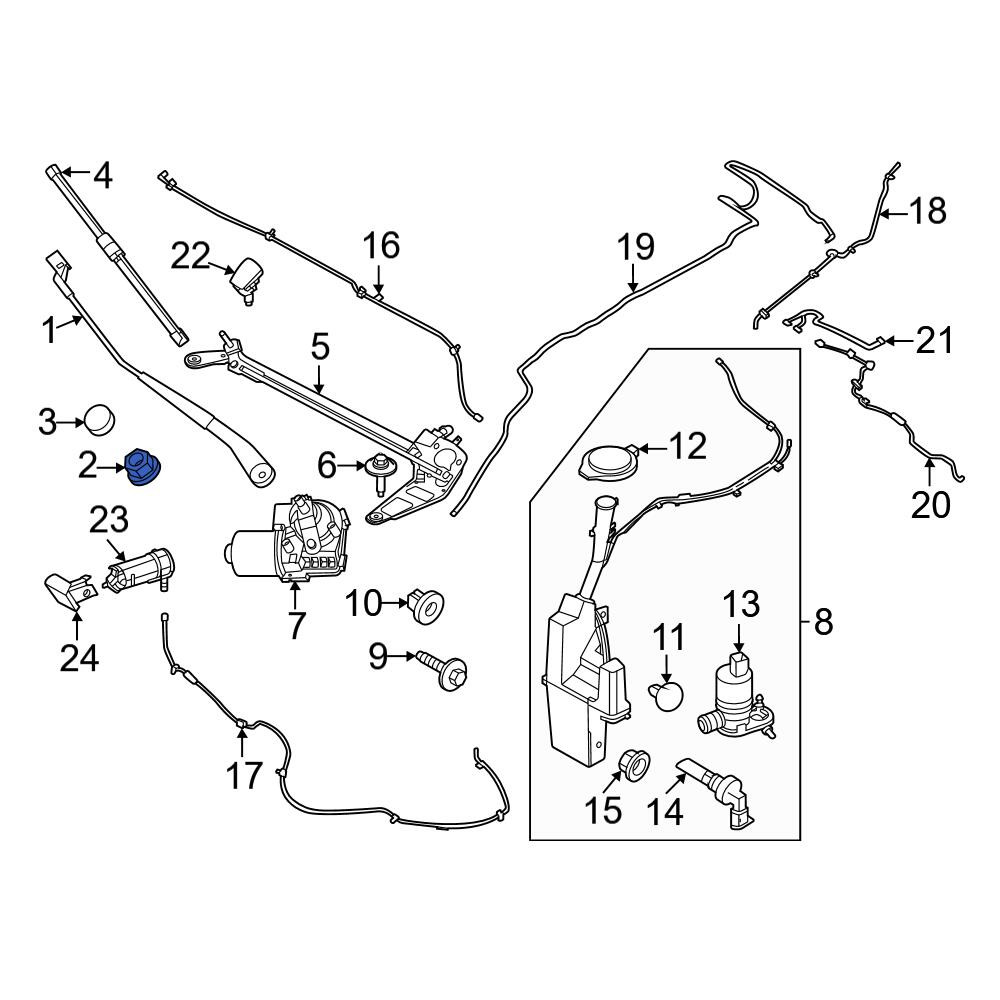 Ford OE W700202S450B - Windshield Wiper Arm Nut