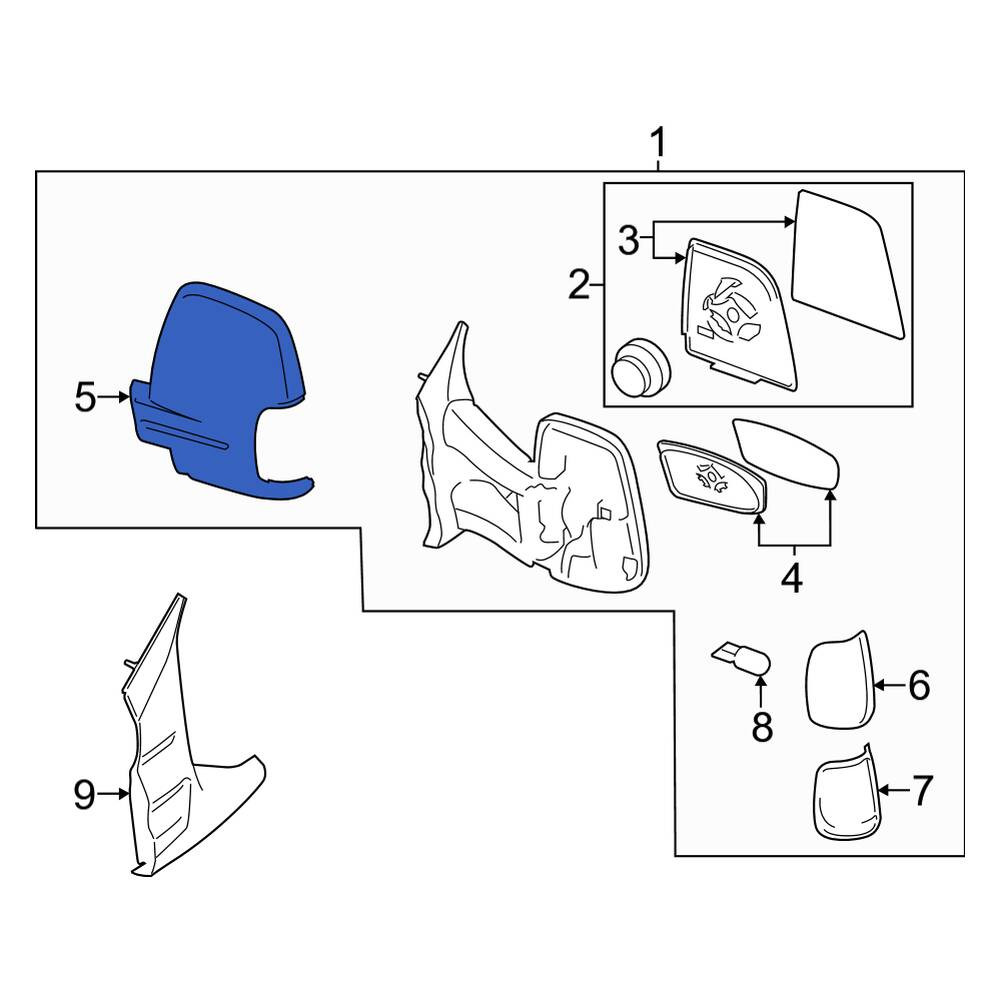 Ford OE BK3Z17D742A - Front Right Upper Door Mirror Cover