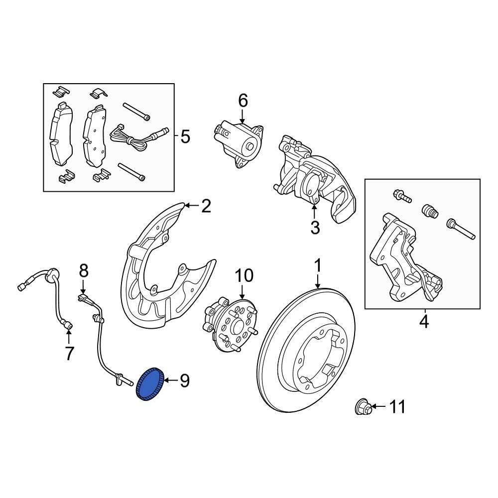 Ford OE BK3Z2C189A - Rear ABS Wheel Speed Sensor Tone Ring