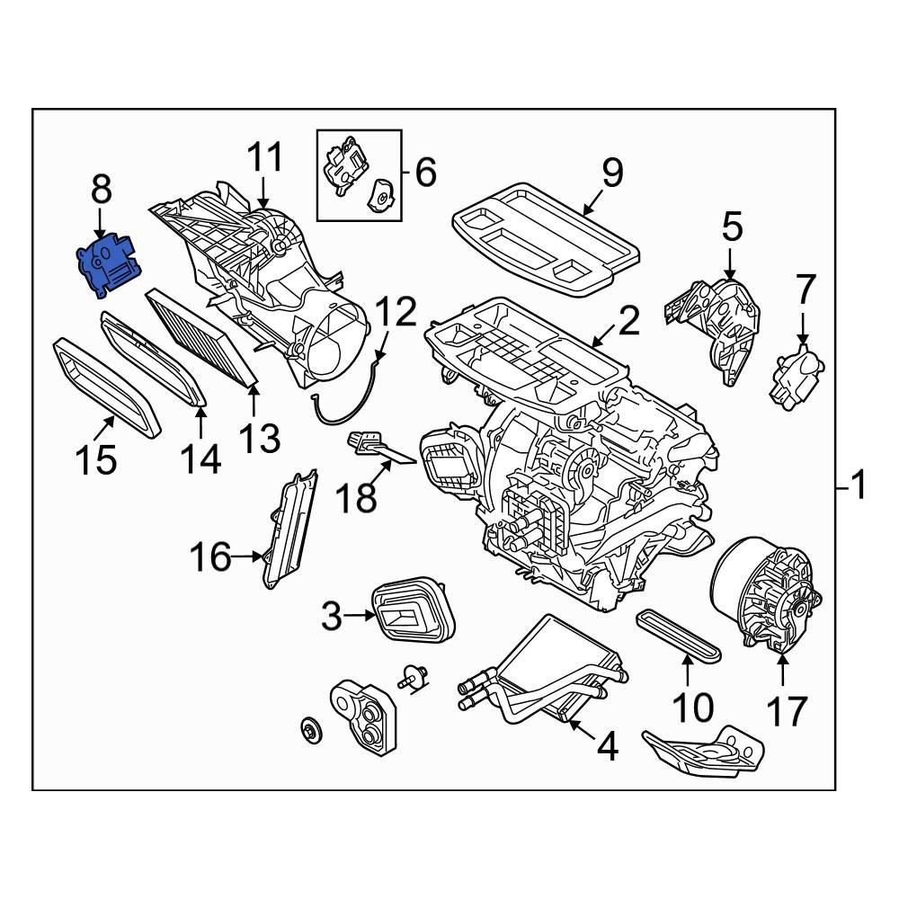 Ford OE BE8Z19E616A - HVAC Blend Door Actuator
