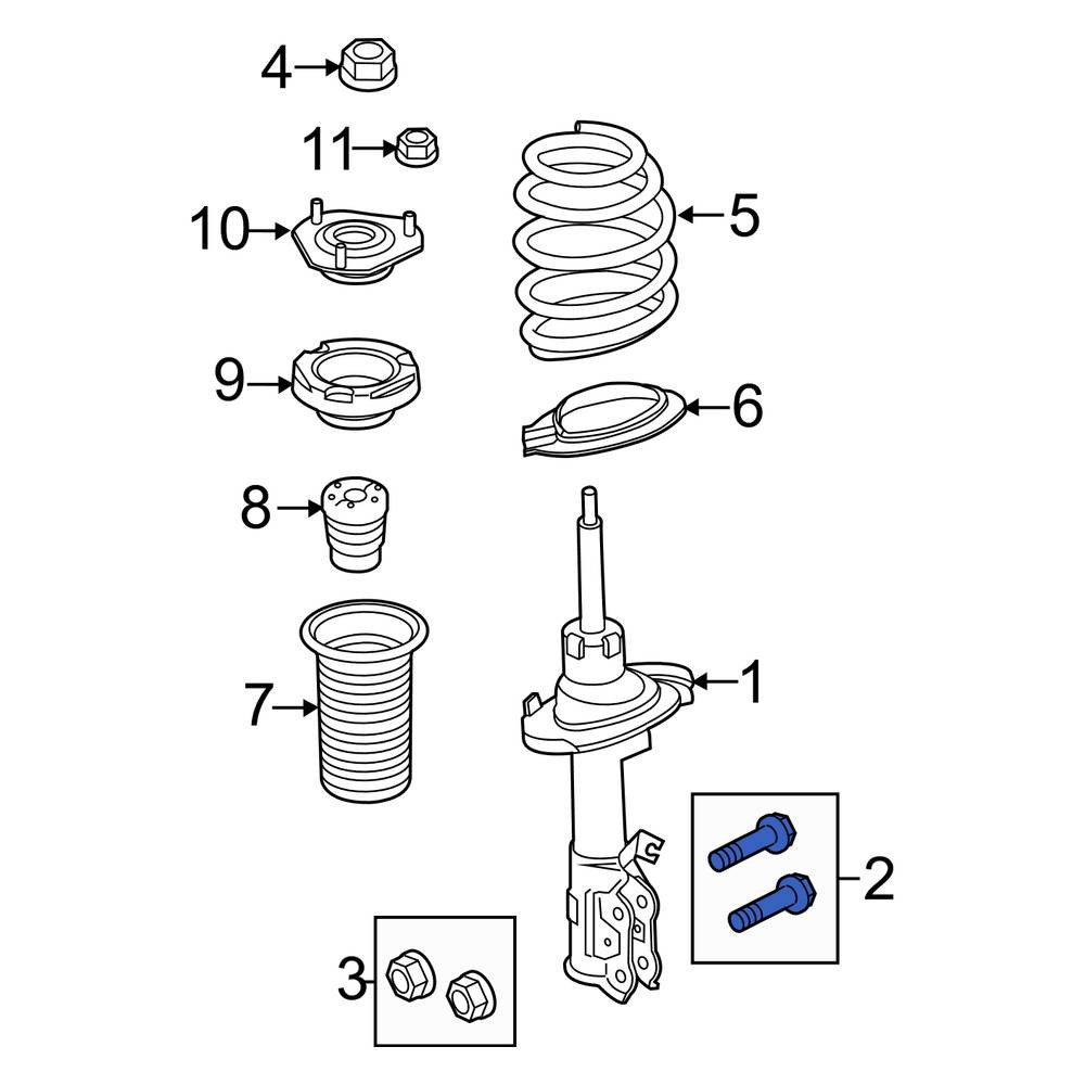 Ford OE W500742S442 - Front Lower Suspension Strut Bolt