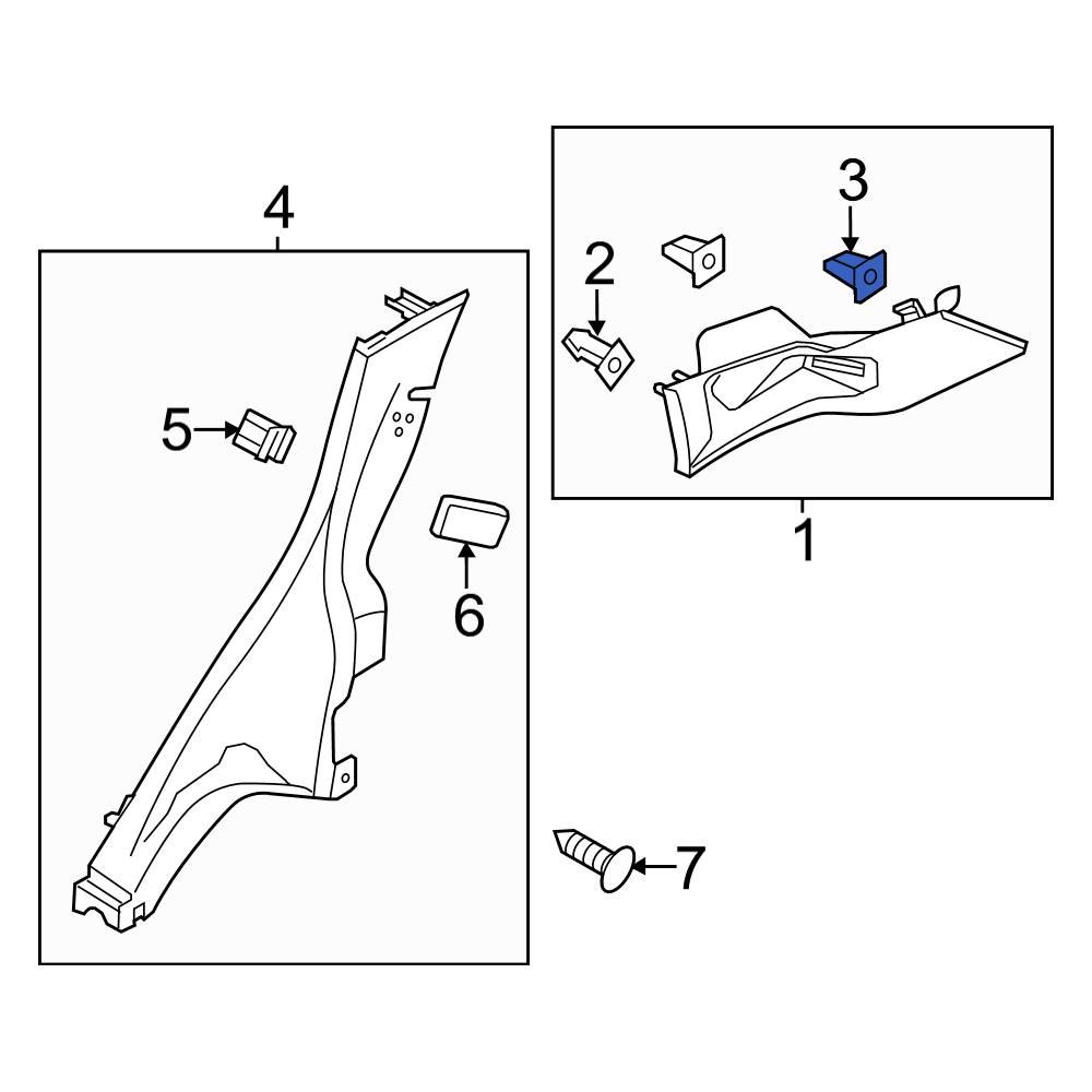 Ford OE W715667S439 - Upper Body B-Pillar Trim Panel Clip