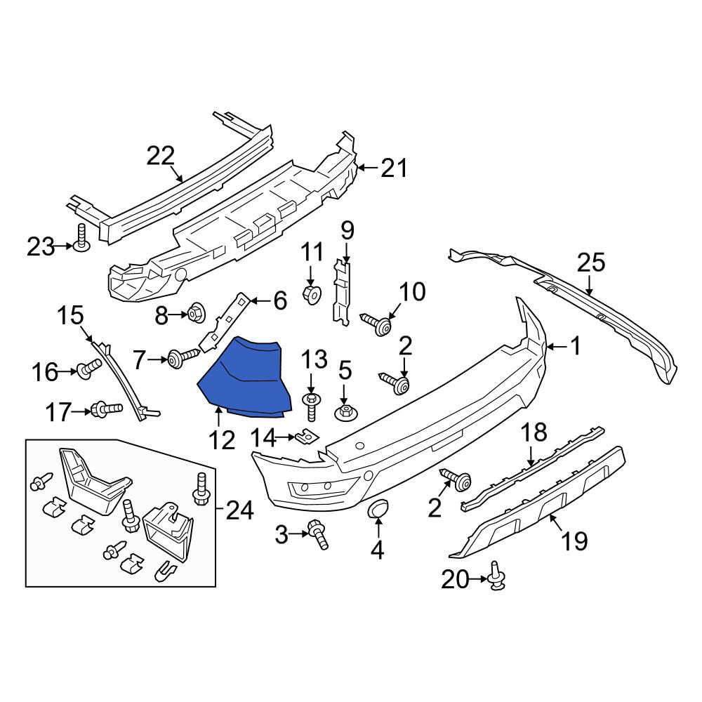 Ford OE GN1Z17626AH - Rear Left Bumper Corner Cover