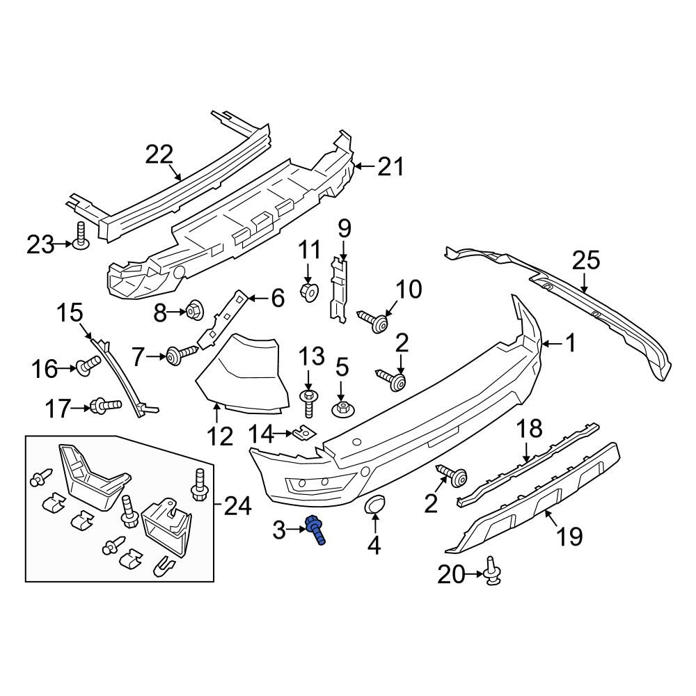 Ford OE W713445S300 - Valance Panel Rivet