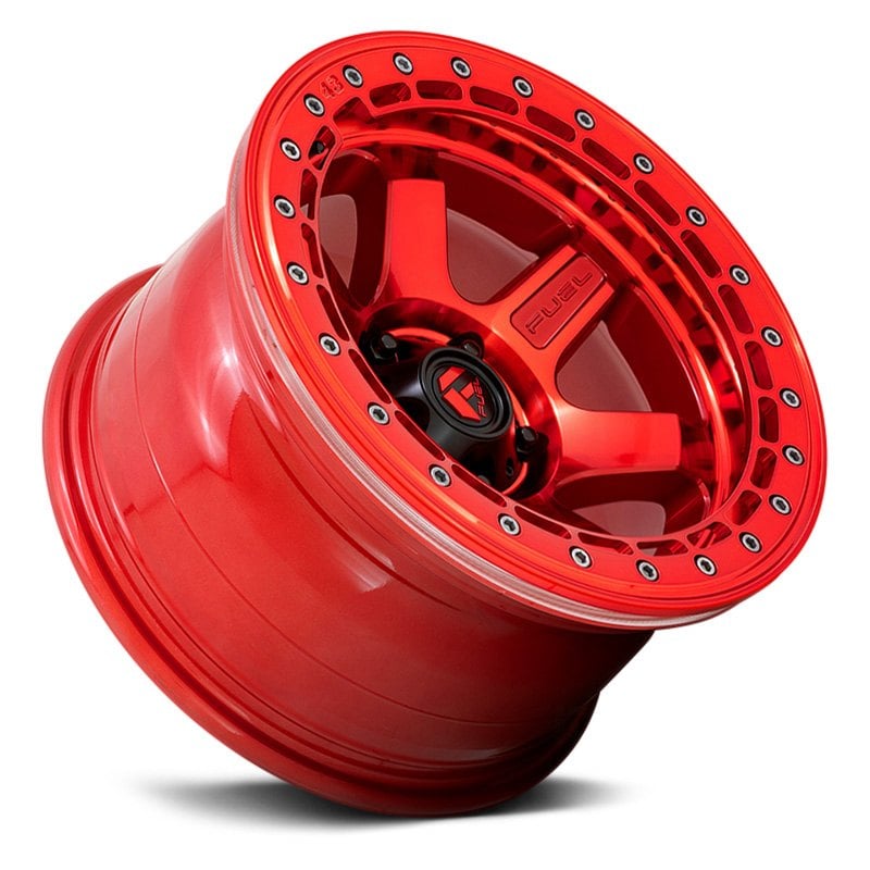 FUEL® D123 BEADLOCK BLOCK Wheels - Candy Red with Candy Red Ring Rims