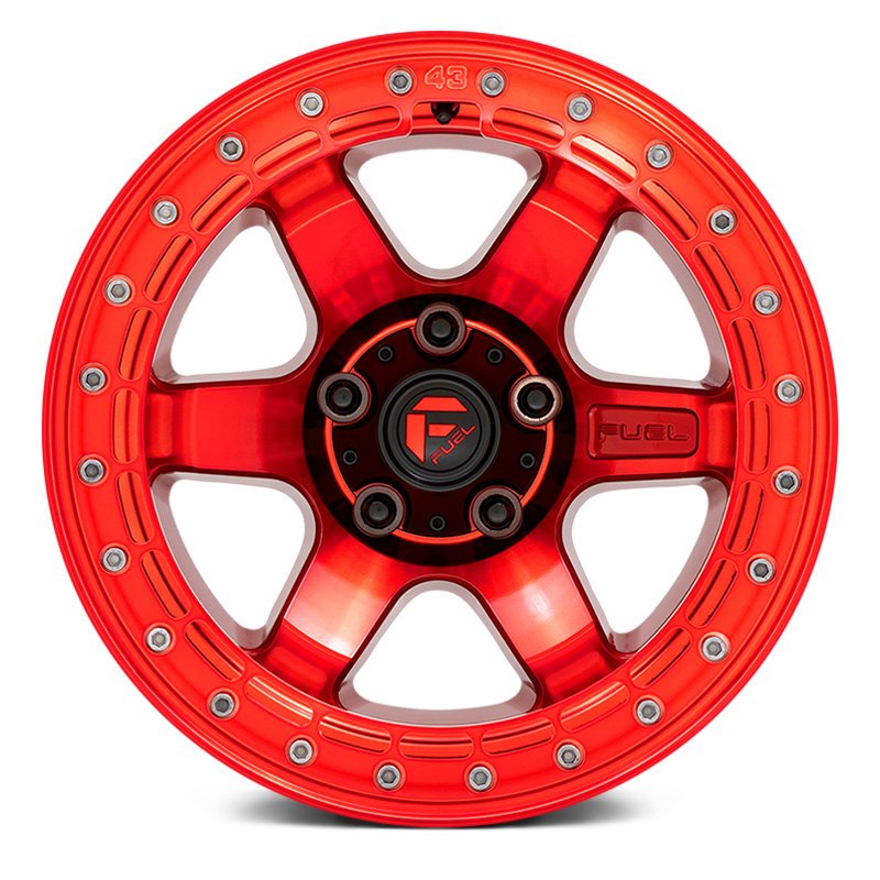 FUEL® D123 BEADLOCK BLOCK Wheels - Candy Red with Candy Red Ring Rims