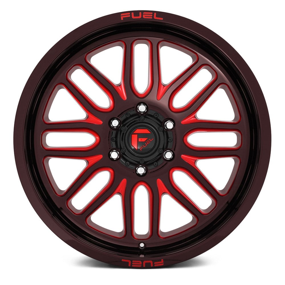 FUEL® D663 IGNITE Wheels - Gloss Black with Candy Red Accents Rims