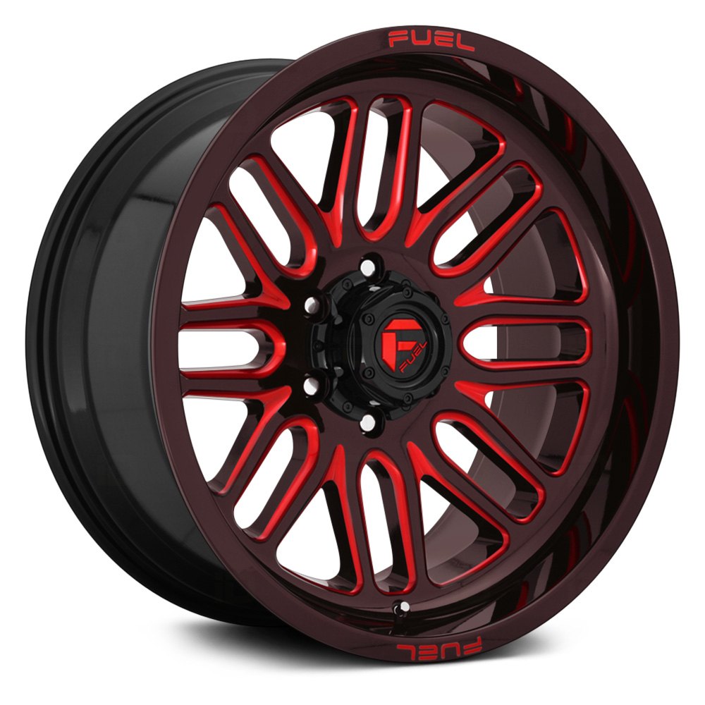 FUEL® D663 IGNITE Wheels - Gloss Black with Candy Red Accents Rims