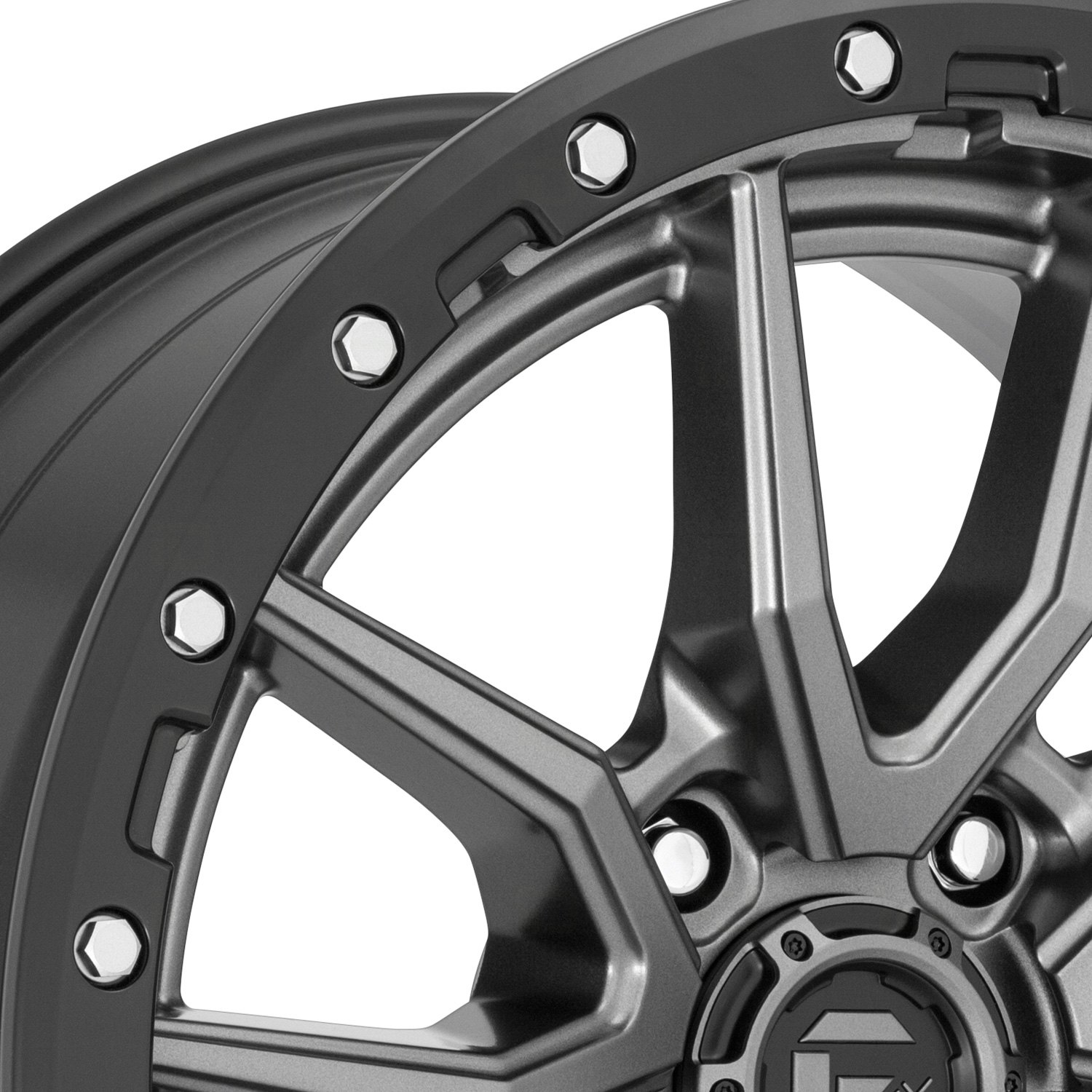 FUEL® D680 REBEL 5 Wheels - Anthracite Center with Black Lip Rims