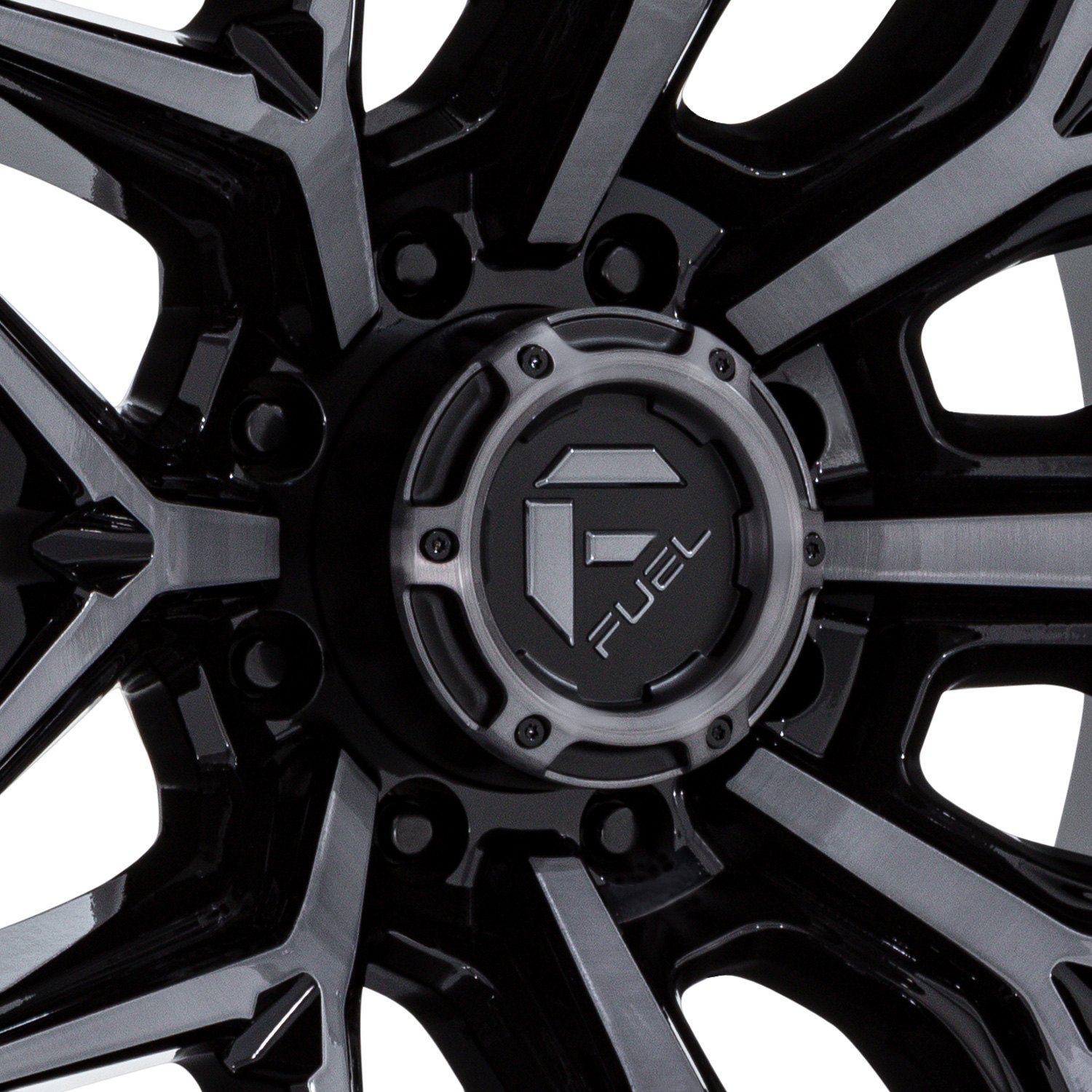 FUEL® FC854 FLUX 8 Wheels - Gloss Black with Brushed Face And Gray Tint Rims
