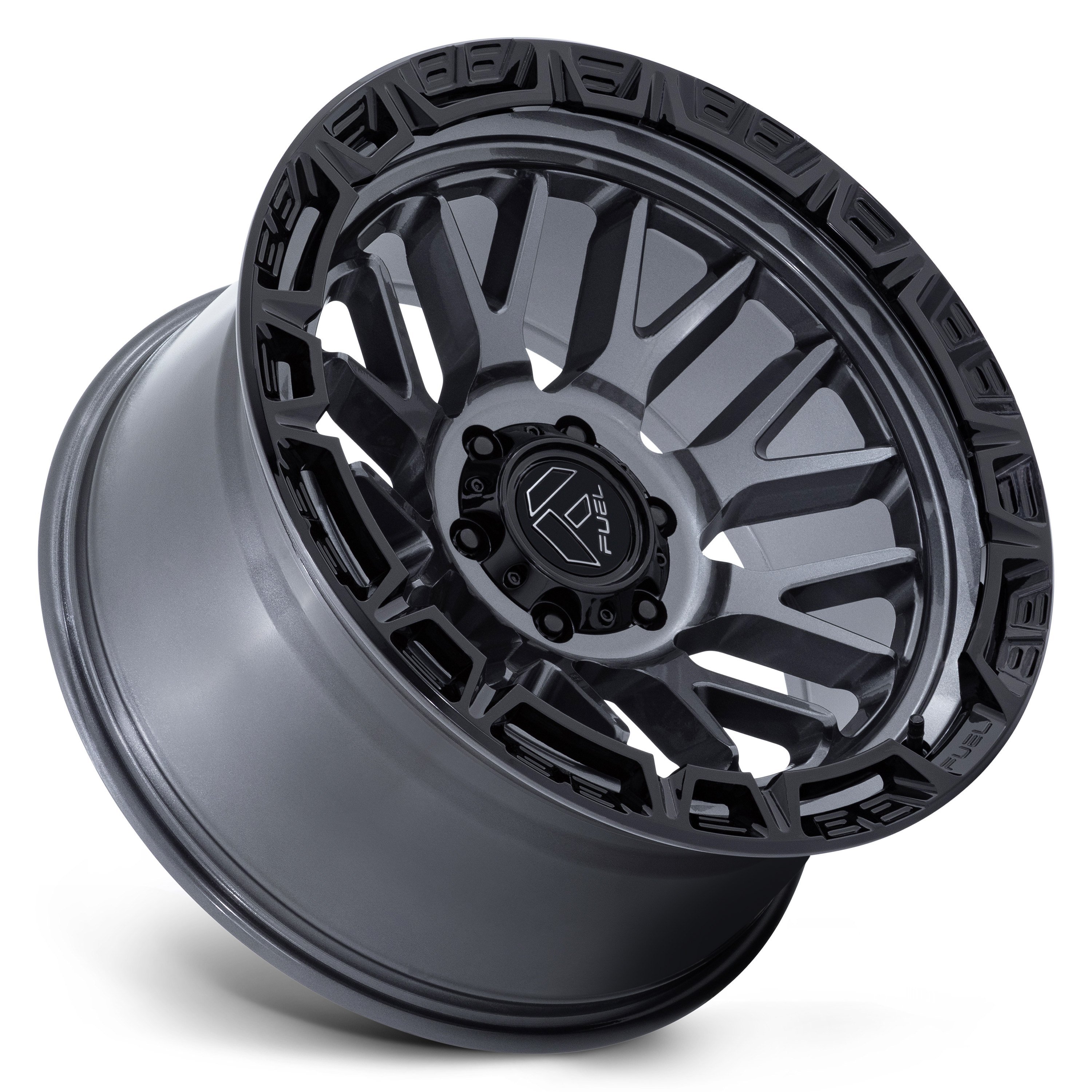 FUEL® FC890 RAIL Wheels - Gloss Gunmetal with Gloss Black Lip Rims