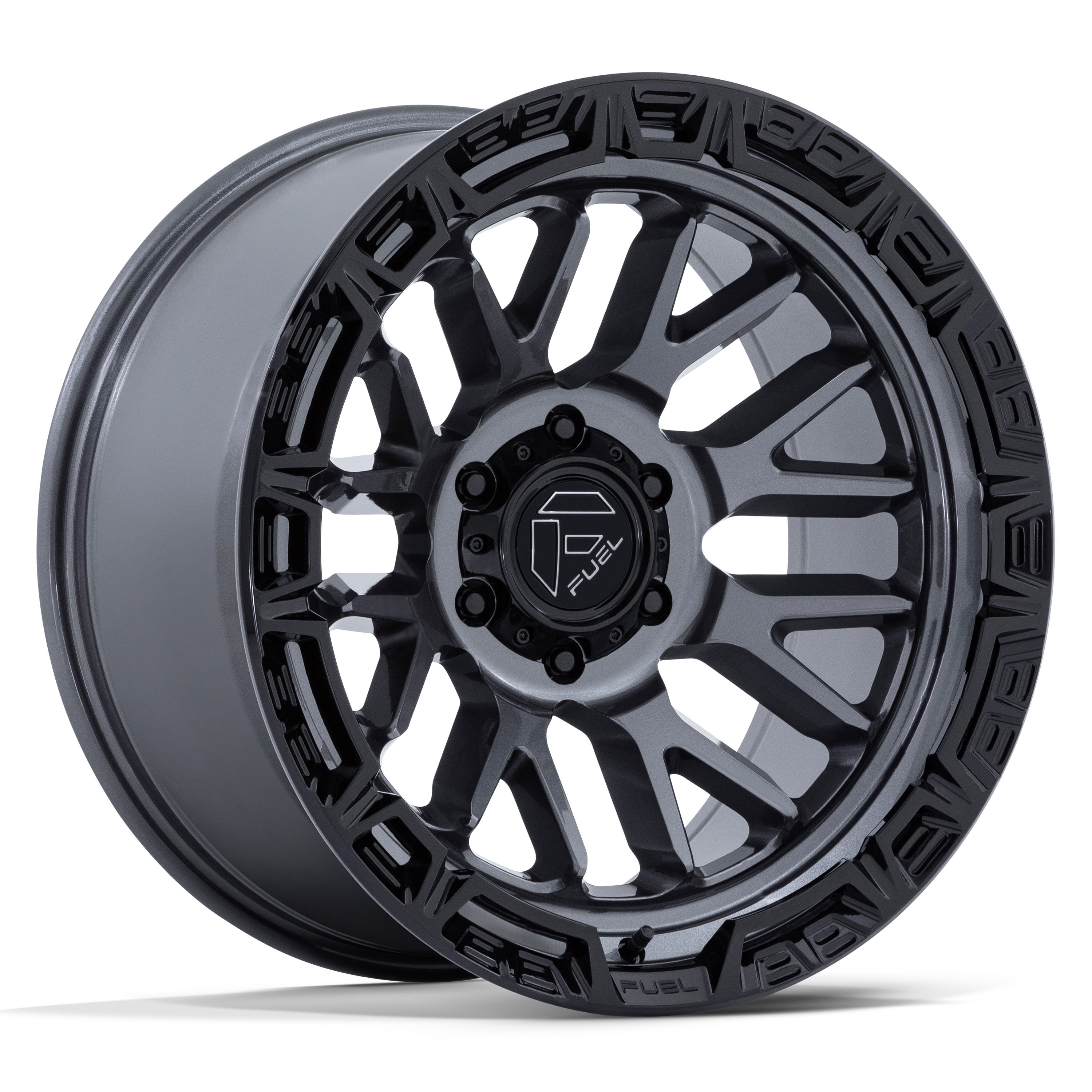 FUEL® FC890 RAIL Wheels - Gloss Gunmetal with Gloss Black Lip Rims