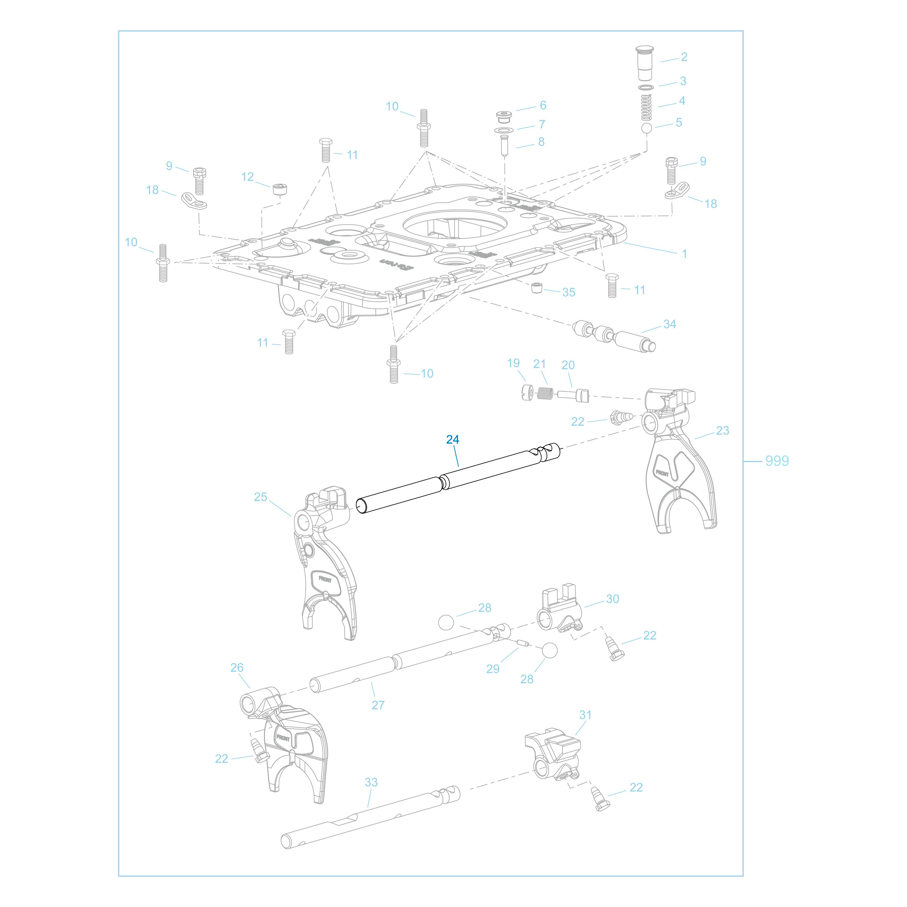 Fuller® 16132 - Manual Transmission Shift Fork Bar