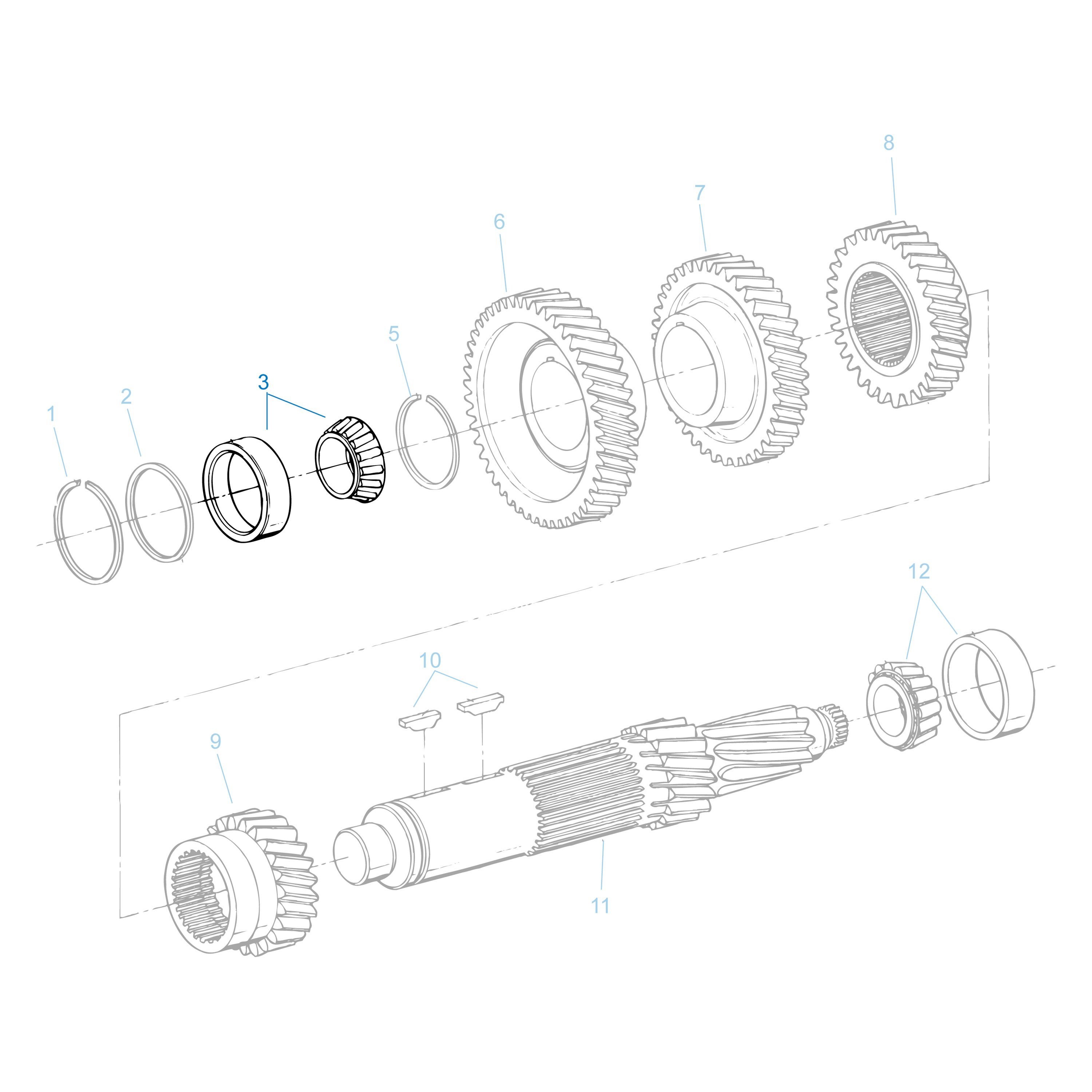 Fuller® K3795 - Manual Transmission Countershaft Bearing Kit