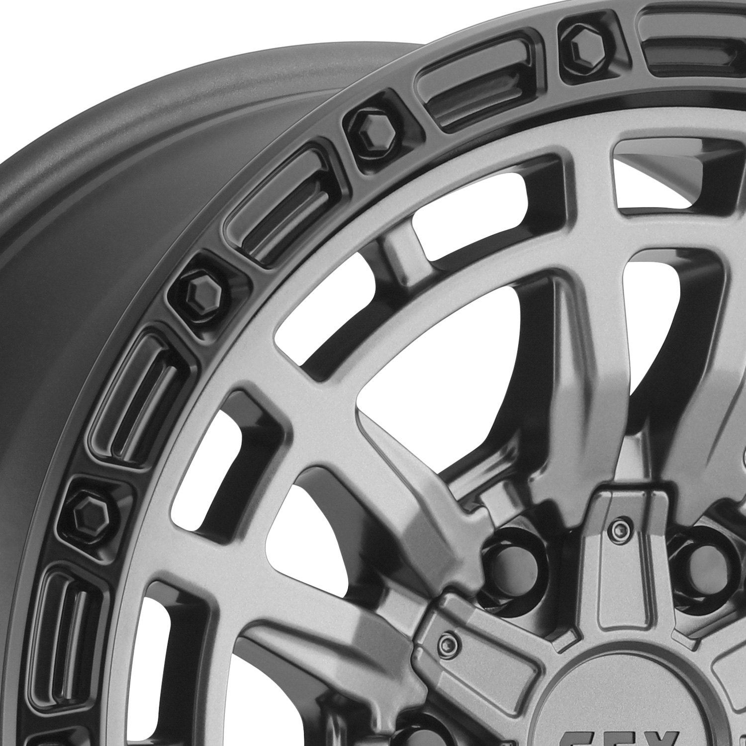 G-FX® TR24 Wheels - Matte Gray with Matte Black Lip Rims