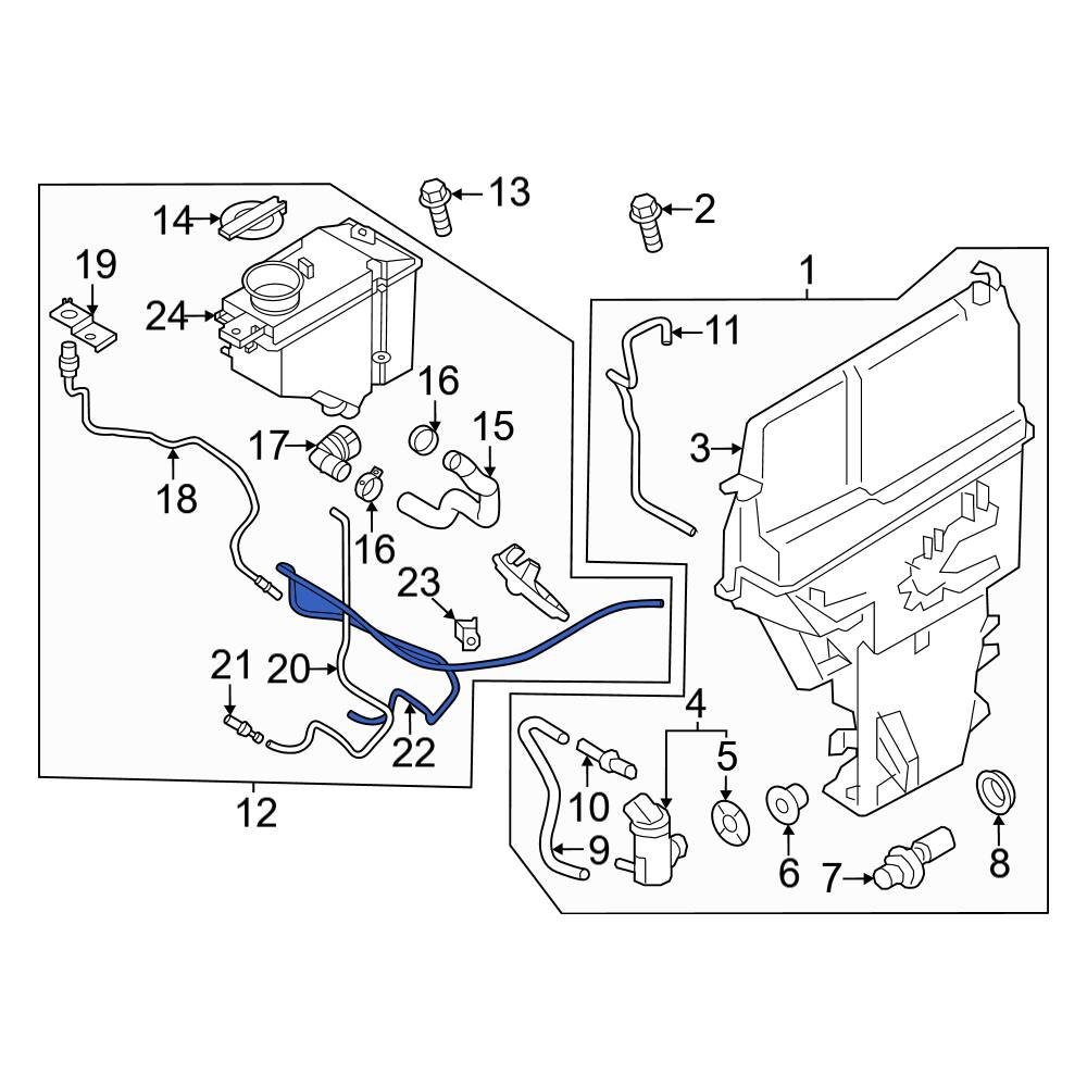Genesis OE 9J70031047 - Front Windshield Washer Hose