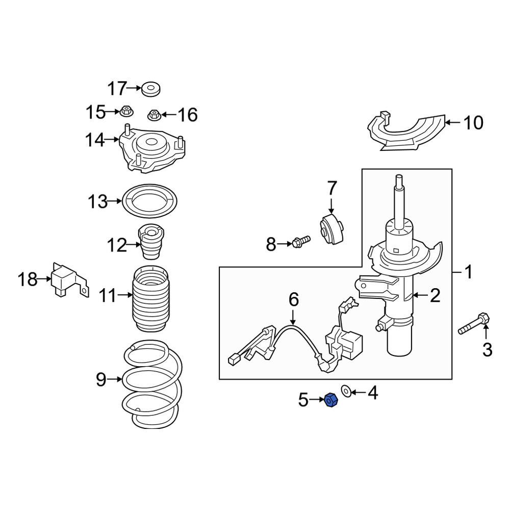 Genesis OE 545591F000 - Suspension Stabilizer Bar Link Nut
