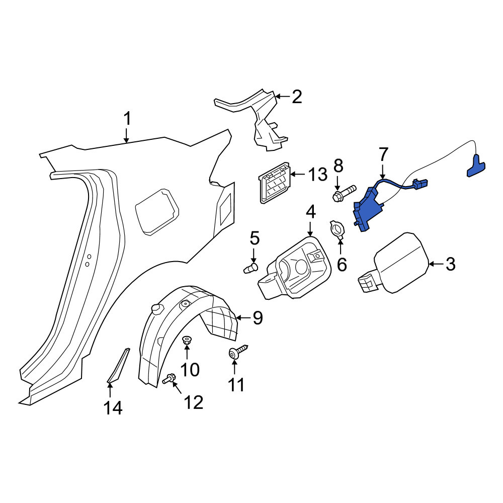 Genesis OE 81590B1000 - Rear Fuel Filler Door Lock Actuator