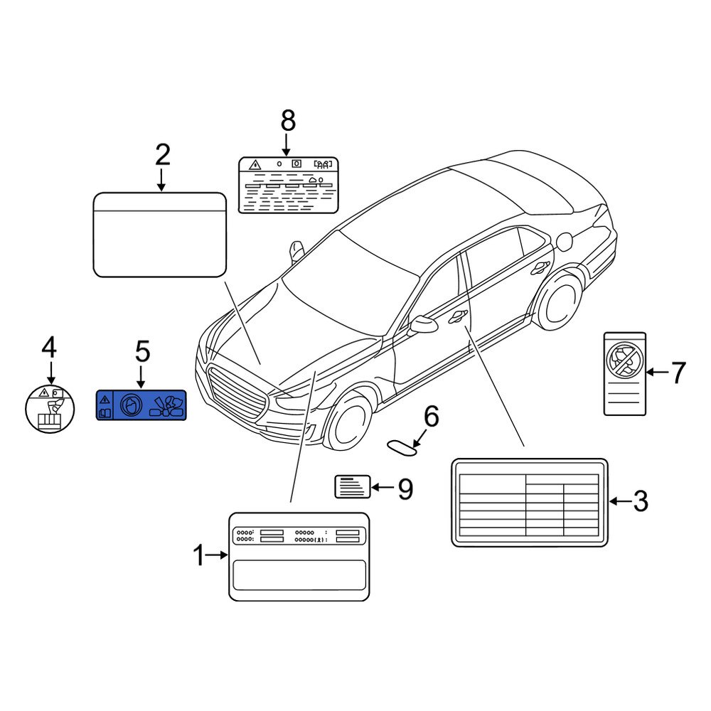 Genesis OE 25388B1000 - Caution Label