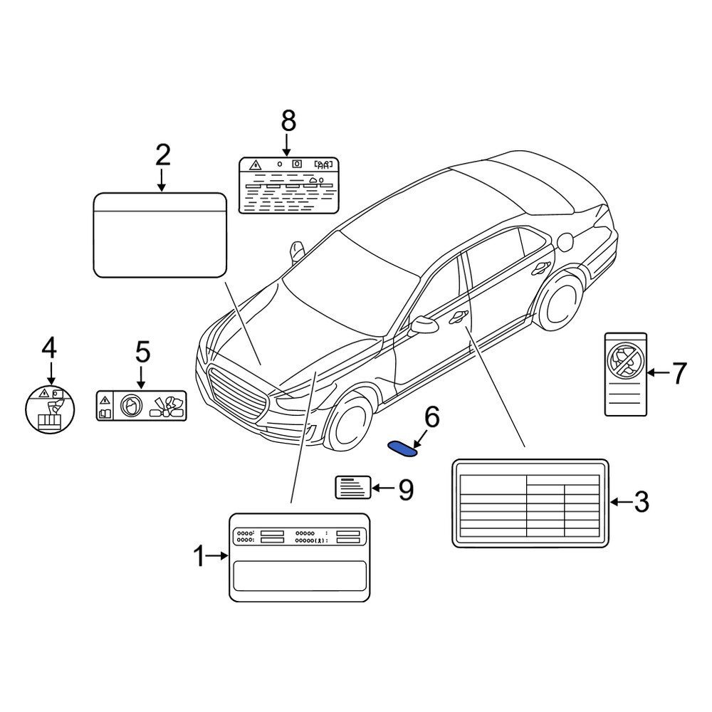 Genesis OE 25328B1000 - Caution Label