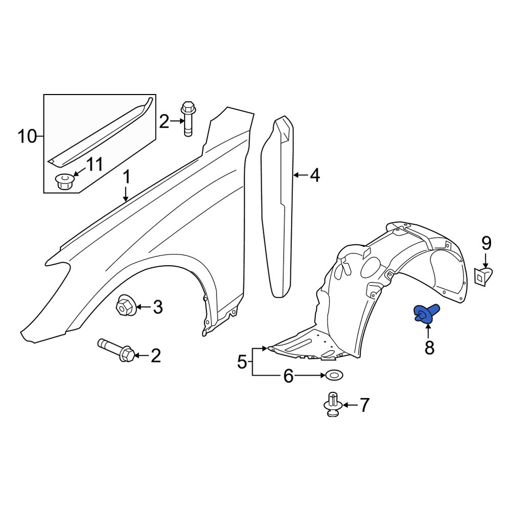 Genesis OE 1249305207E - Fender Liner Screw