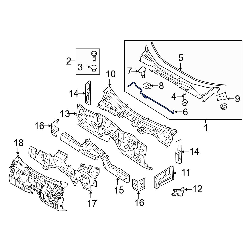 Genesis OE 9J70031047 - Front Windshield Washer Hose