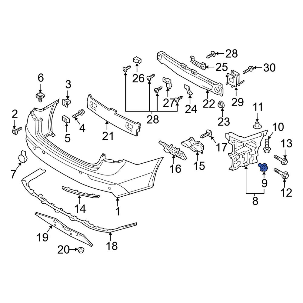 Genesis OE 86625B1000 - Bumper Cover Retainer