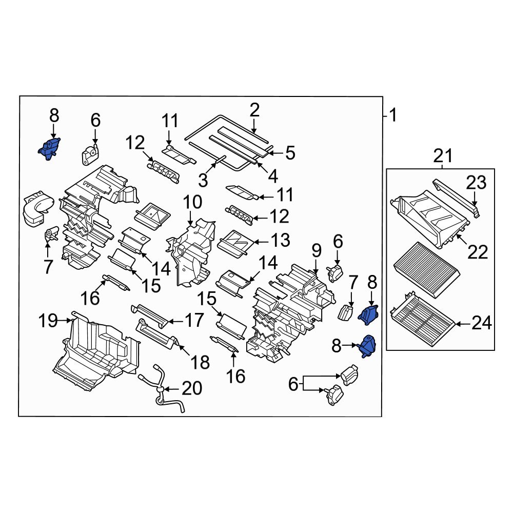 Genesis OE 971621UAA0 - HVAC Air Adjustment Control Motor