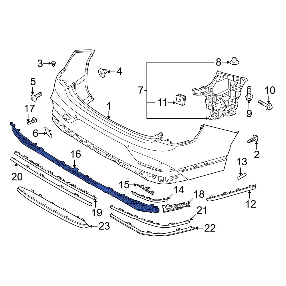 Genesis OE 86696T1AA0 - Rear Lower Center Bumper Trim