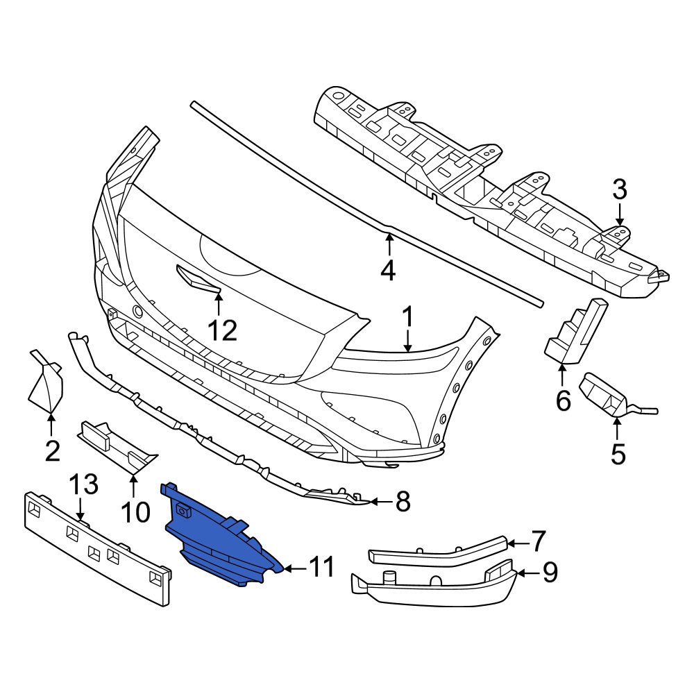 Genesis OE 86519T6510CA - Front License Plate Bracket