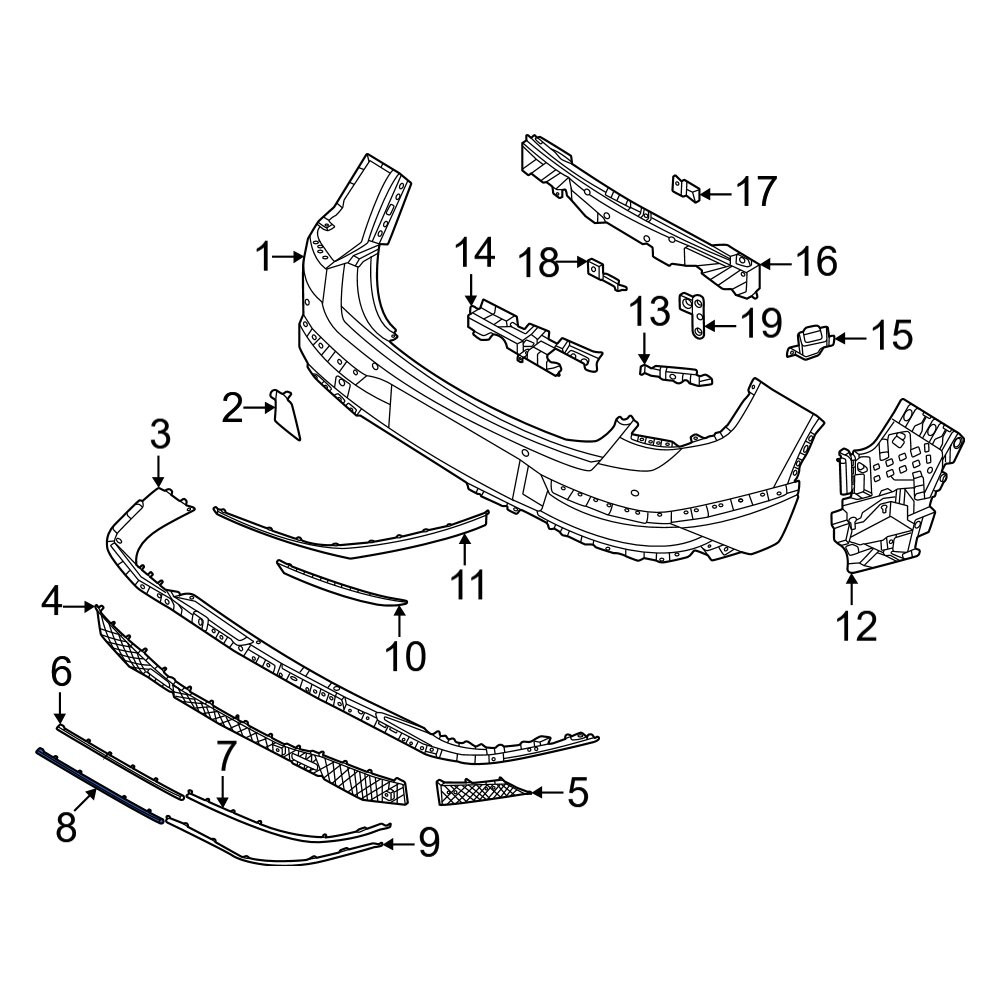 Genesis OE 86695T6500CR - Rear Lower Center Bumper Trim